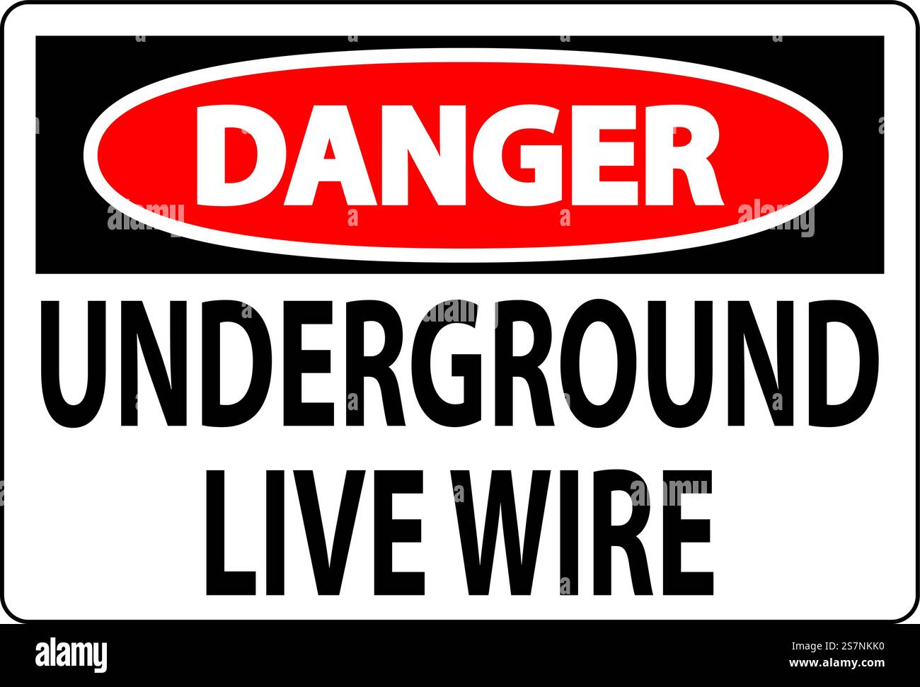 Danger Sign, Underground Live Wire Stock Vector Image & Art - Alamy