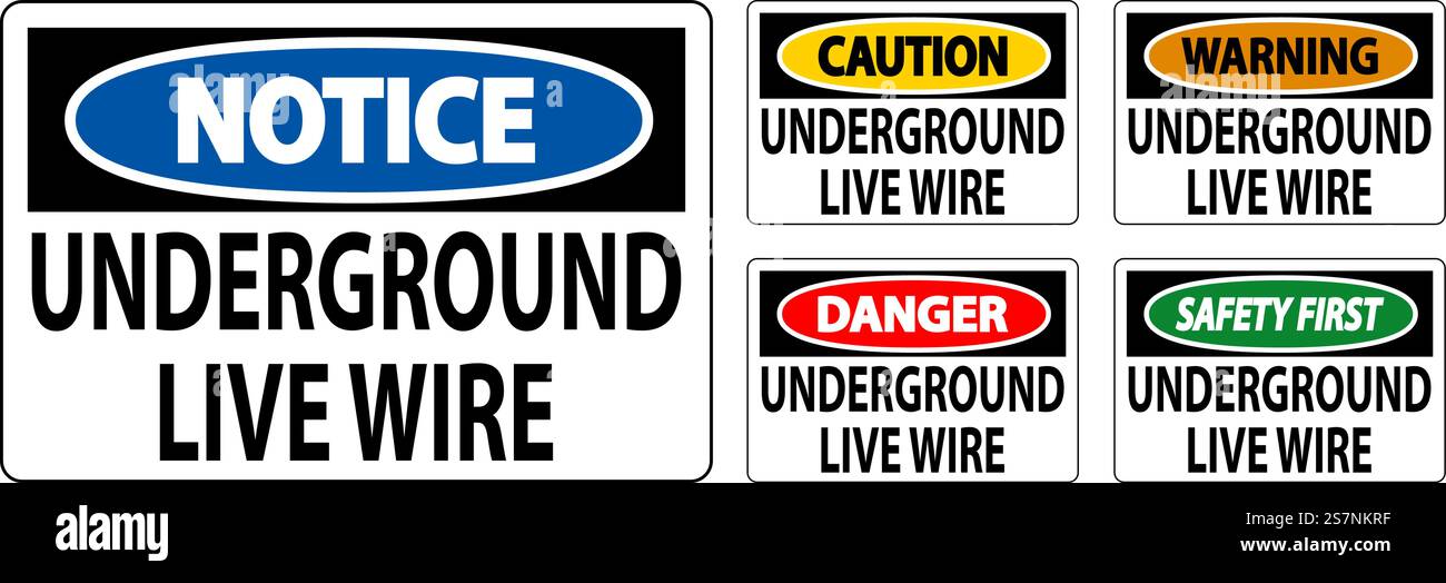 Danger Sign, Underground Live Wire Stock Vector Image & Art - Alamy