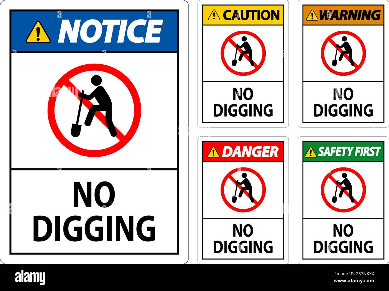 Notice Sign, No Digging Sign Stock Vector Image & Art - Alamy