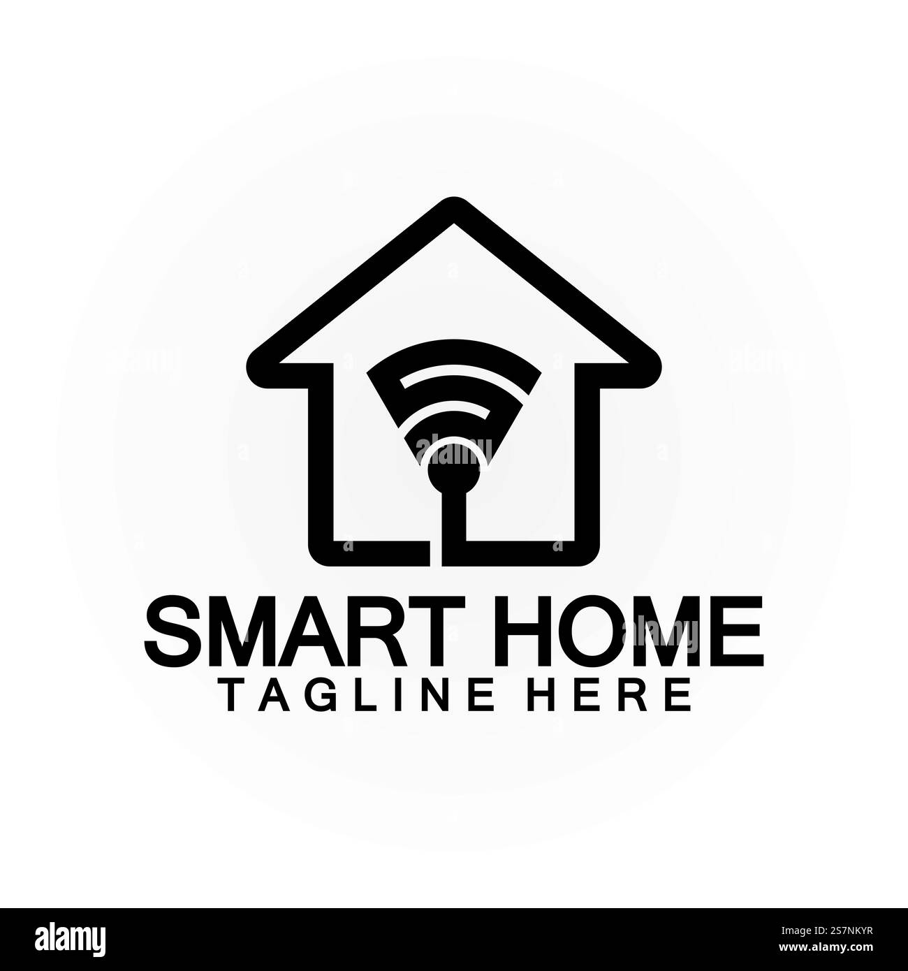 Smart Home Tech signal wifi wireless Logo Vector design template Stock ...