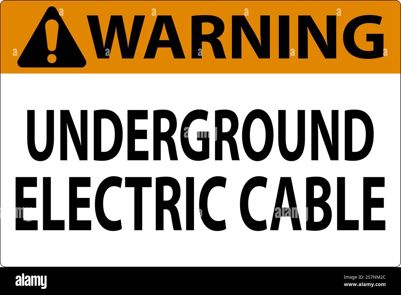 Warning Sign, Underground Electric Cable Stock Vector Image & Art - Alamy
