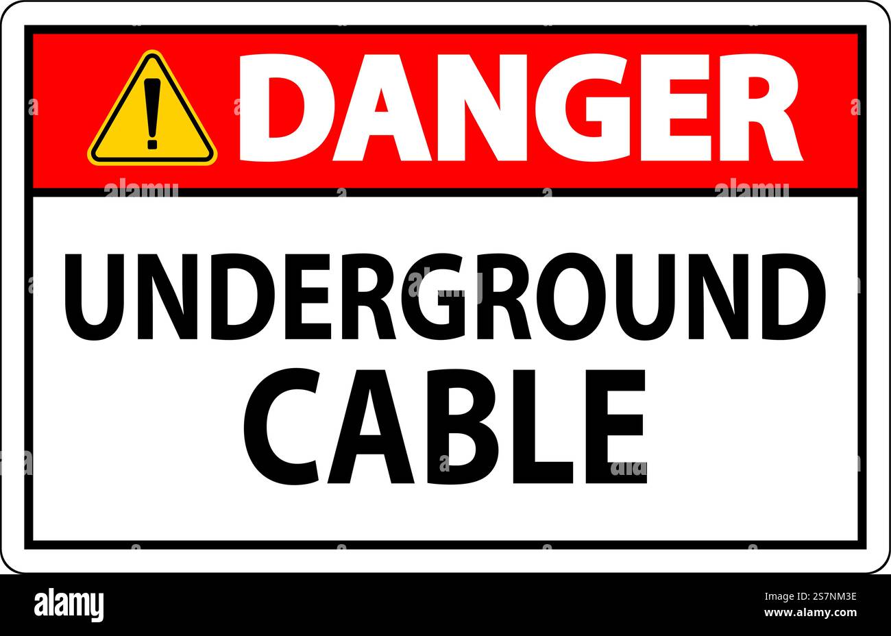 Danger Sign, Underground Cable Stock Vector Image & Art - Alamy