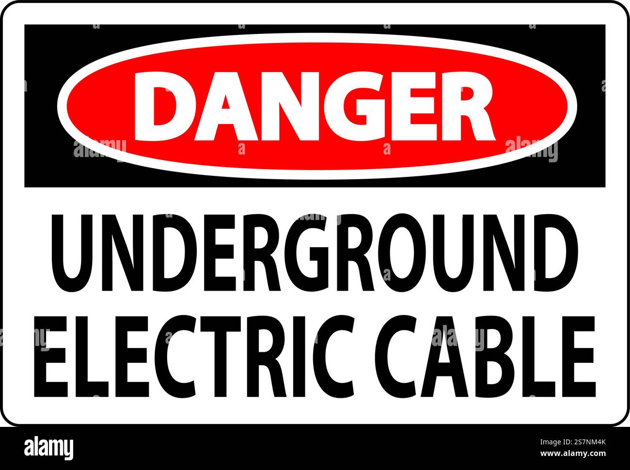 Danger Sign, Underground Electric Cable Stock Vector Image & Art - Alamy