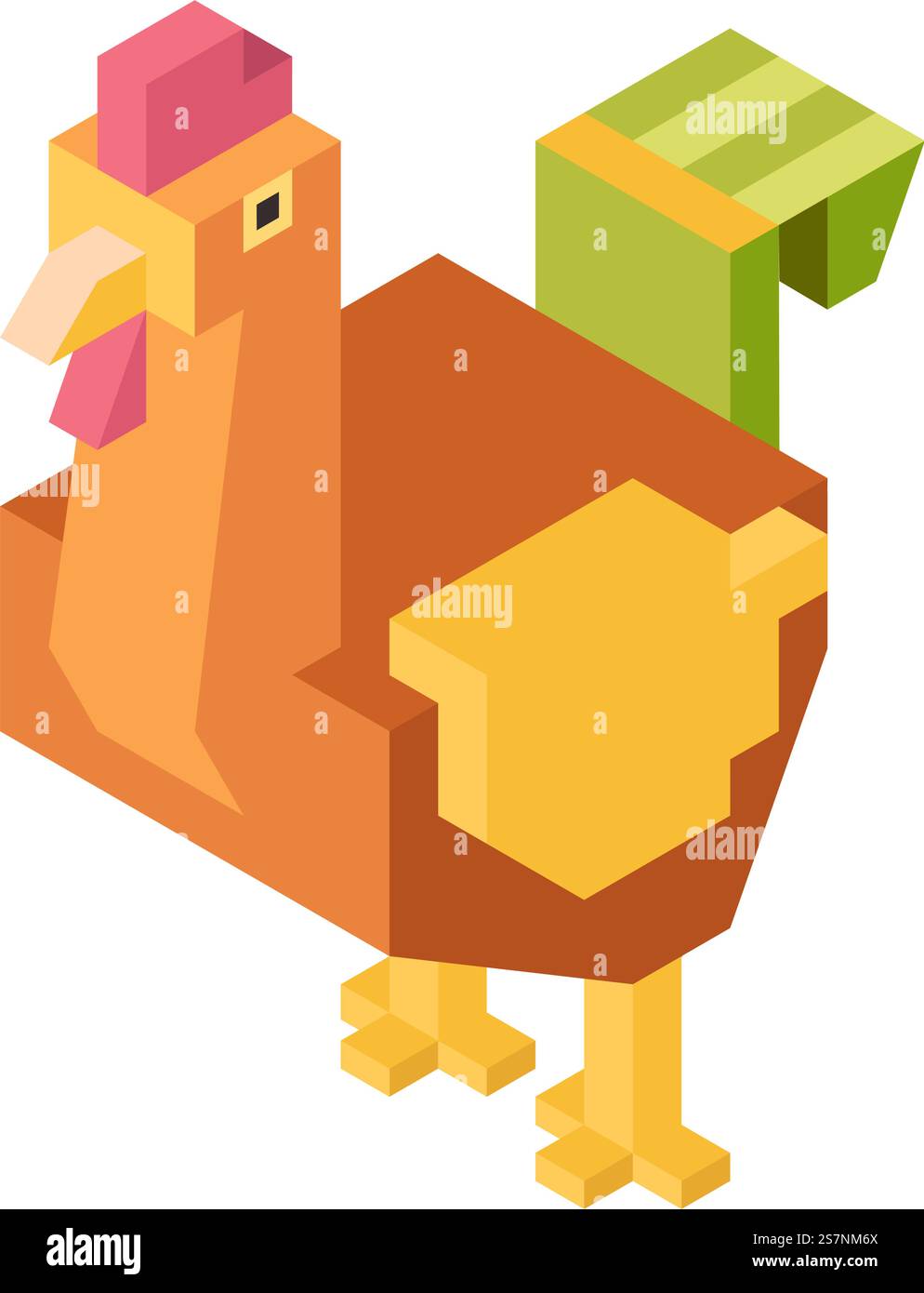 Geometric chicken design, isolated plaything for children. Cute ...
