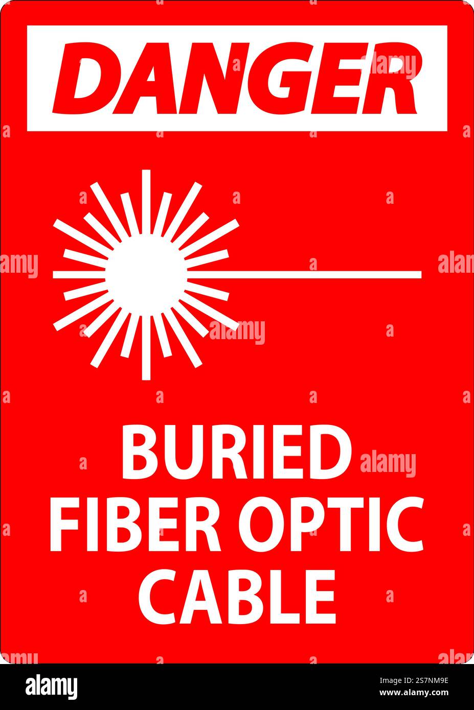Danger Sign, Buried Fiber Optic Cable Stock Vector Image & Art - Alamy