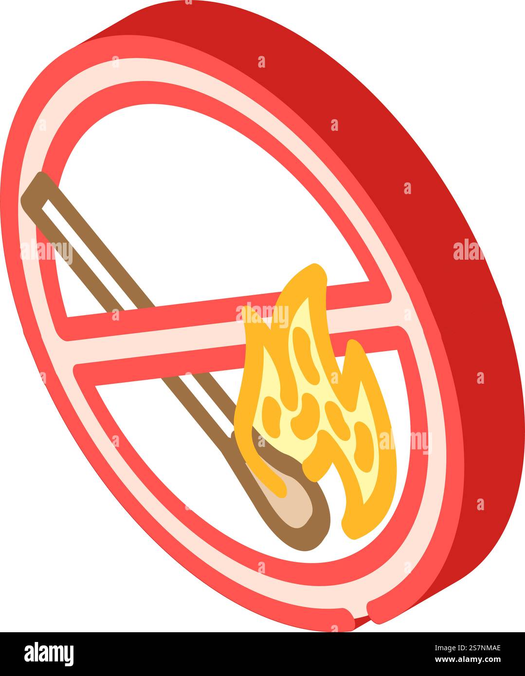 no open fire lighted match emergency isometric icon vector. no open ...