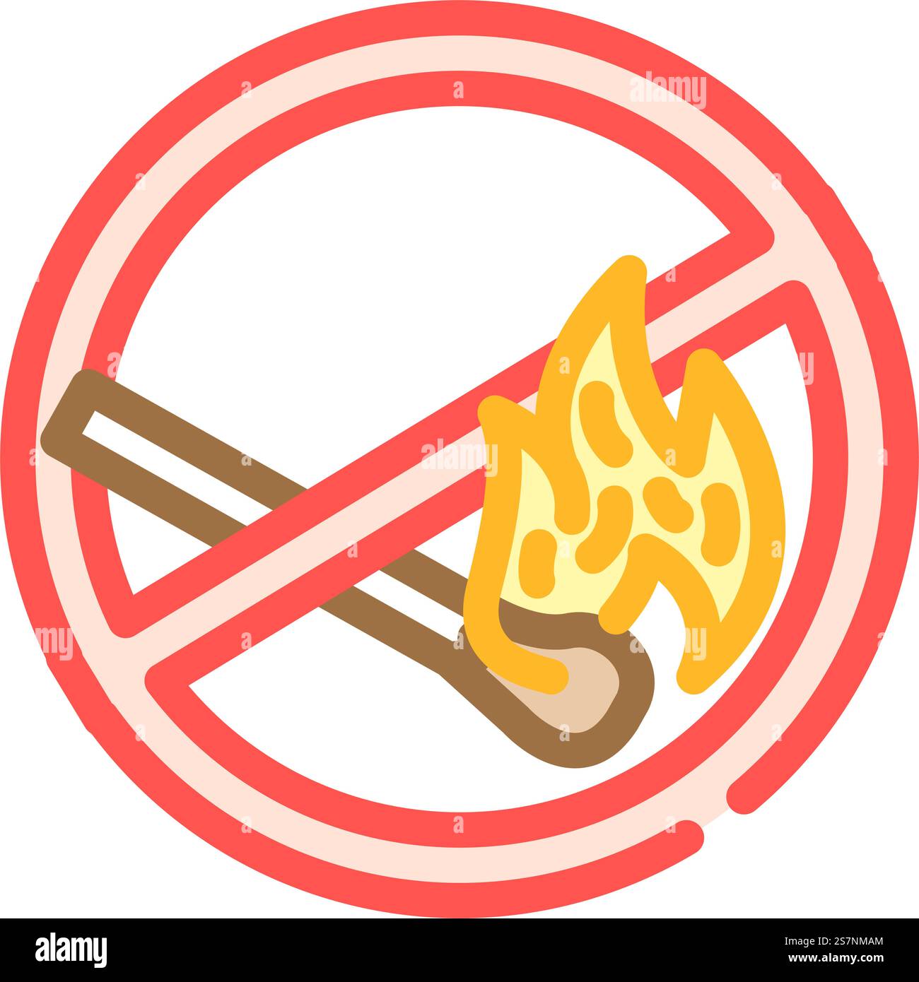no open fire lighted match emergency color icon vector. no open fire ...