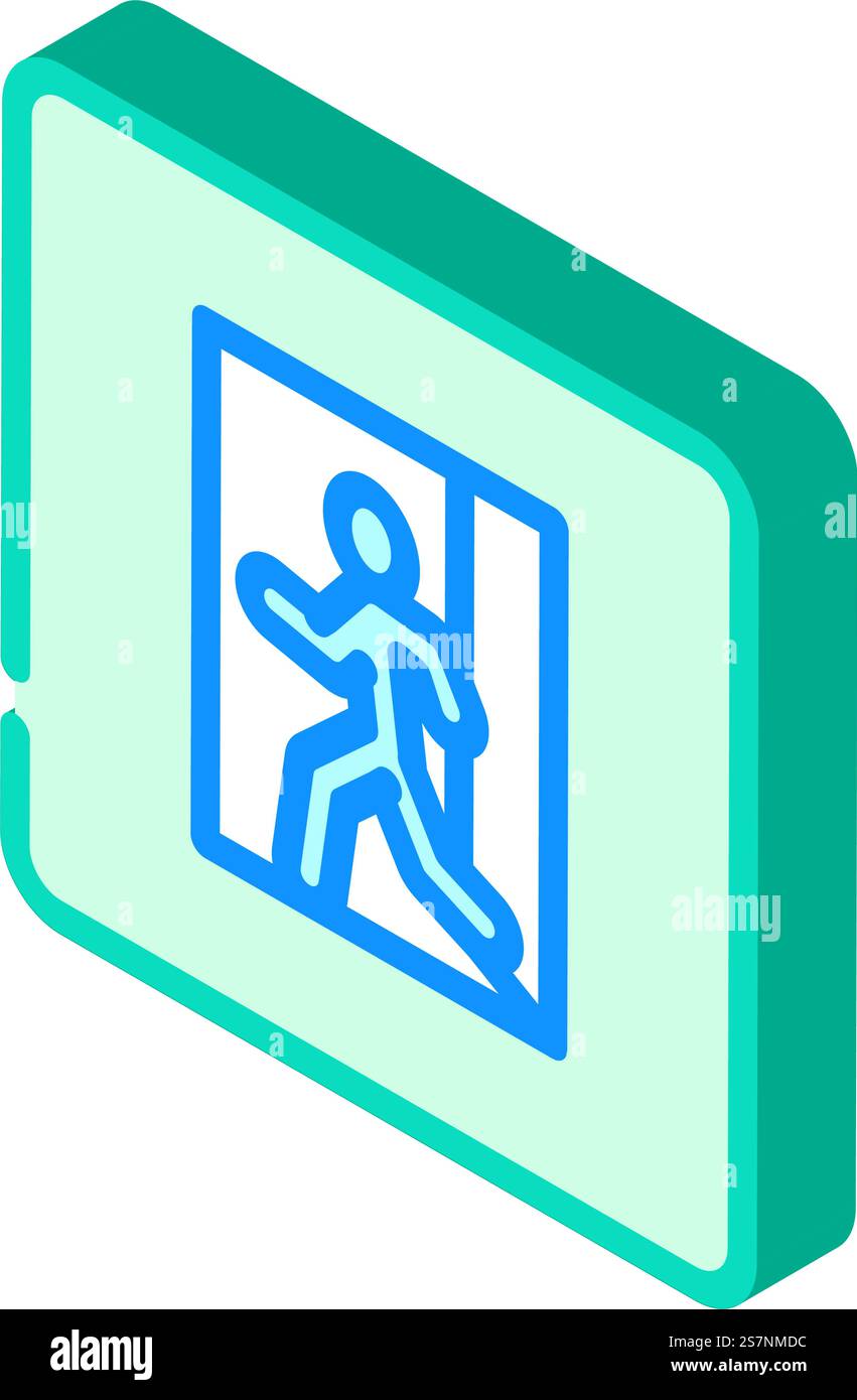 emergency exit safety isometric icon vector. emergency exit safety sign ...