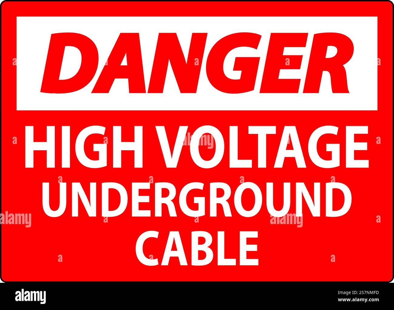 Danger Sign High Voltage Underground Cable Stock Vector Image & Art - Alamy