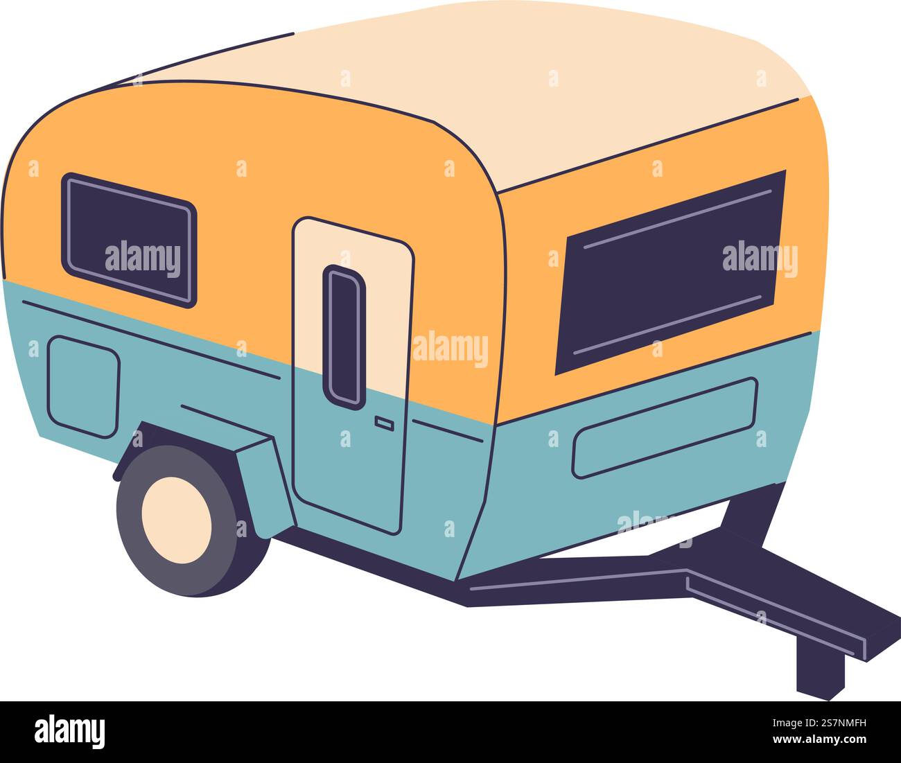 Trailer for traveling and tourism, isolated camper van with place for ...