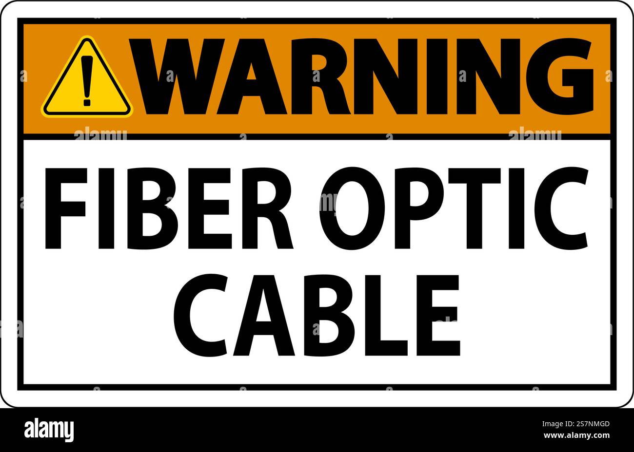Warning Sign, Fiber Optic Cable Sign Stock Vector Image & Art - Alamy