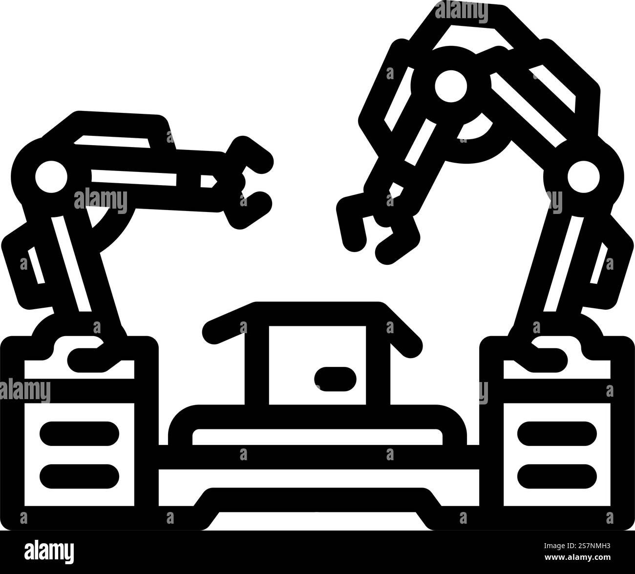 factory automation manufacturing engineer line icon vector. factory ...