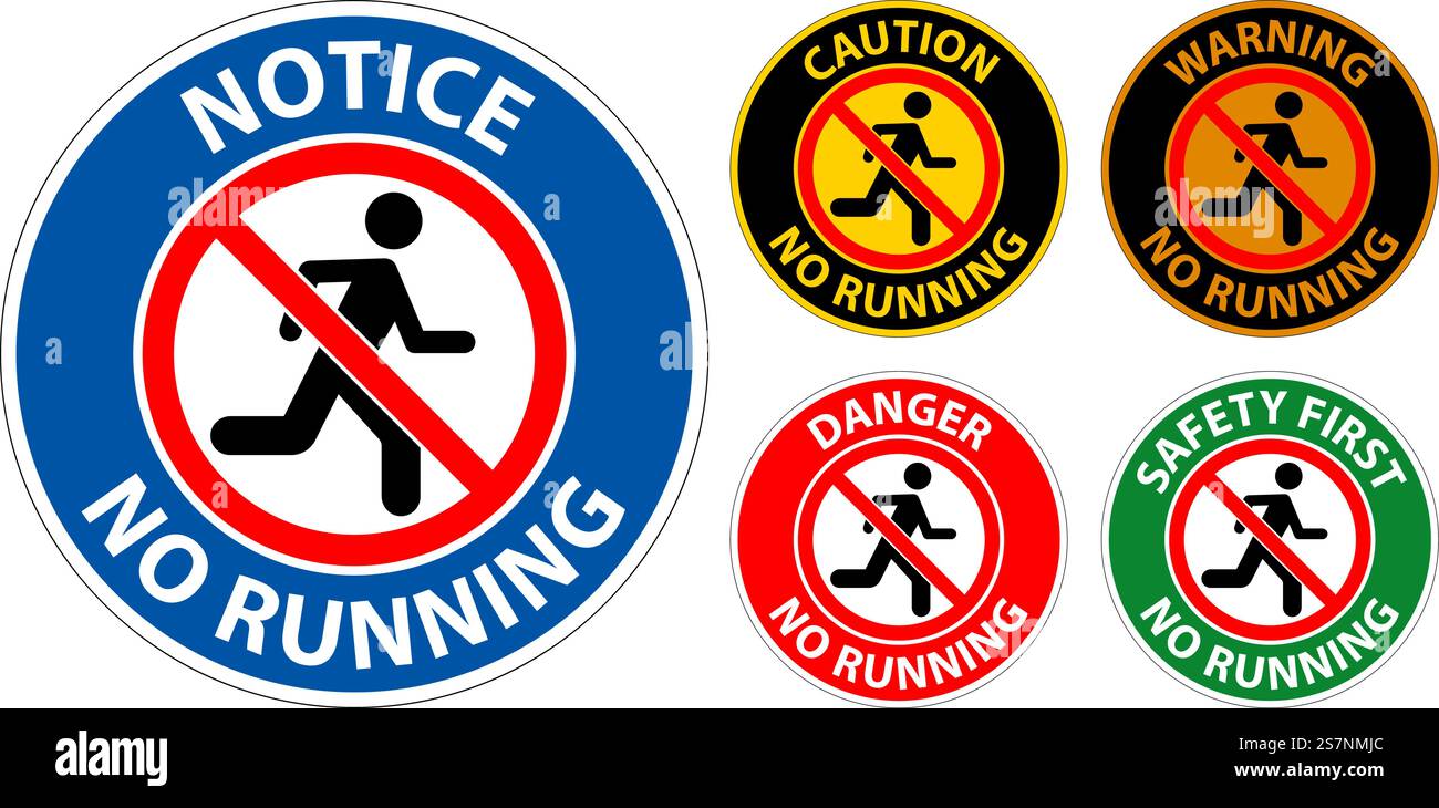 Prohibition Sign, No Running Symbol Stock Vector Image & Art - Alamy