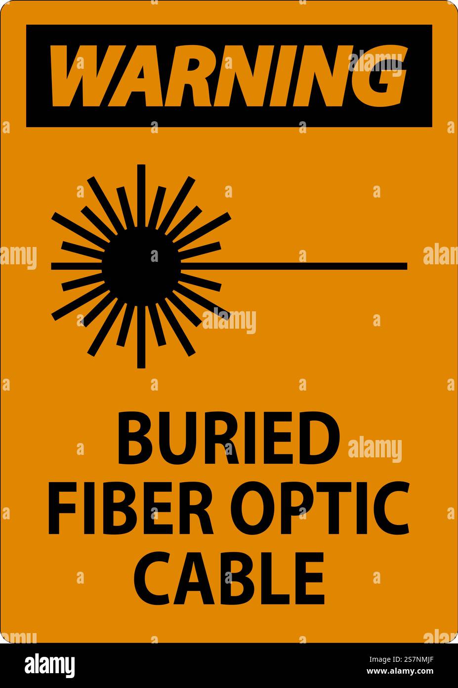 Warning Sign, Buried Fiber Optic Cable Stock Vector Image & Art - Alamy