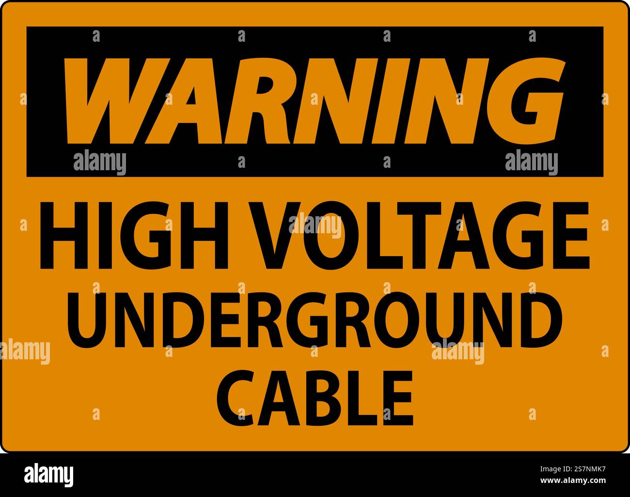 Warning Sign High Voltage Underground Cable Stock Vector Image & Art ...