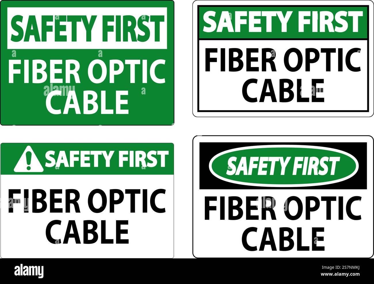 Safety Sign, Fiber Optic Cable Sign Stock Vector Image & Art - Alamy