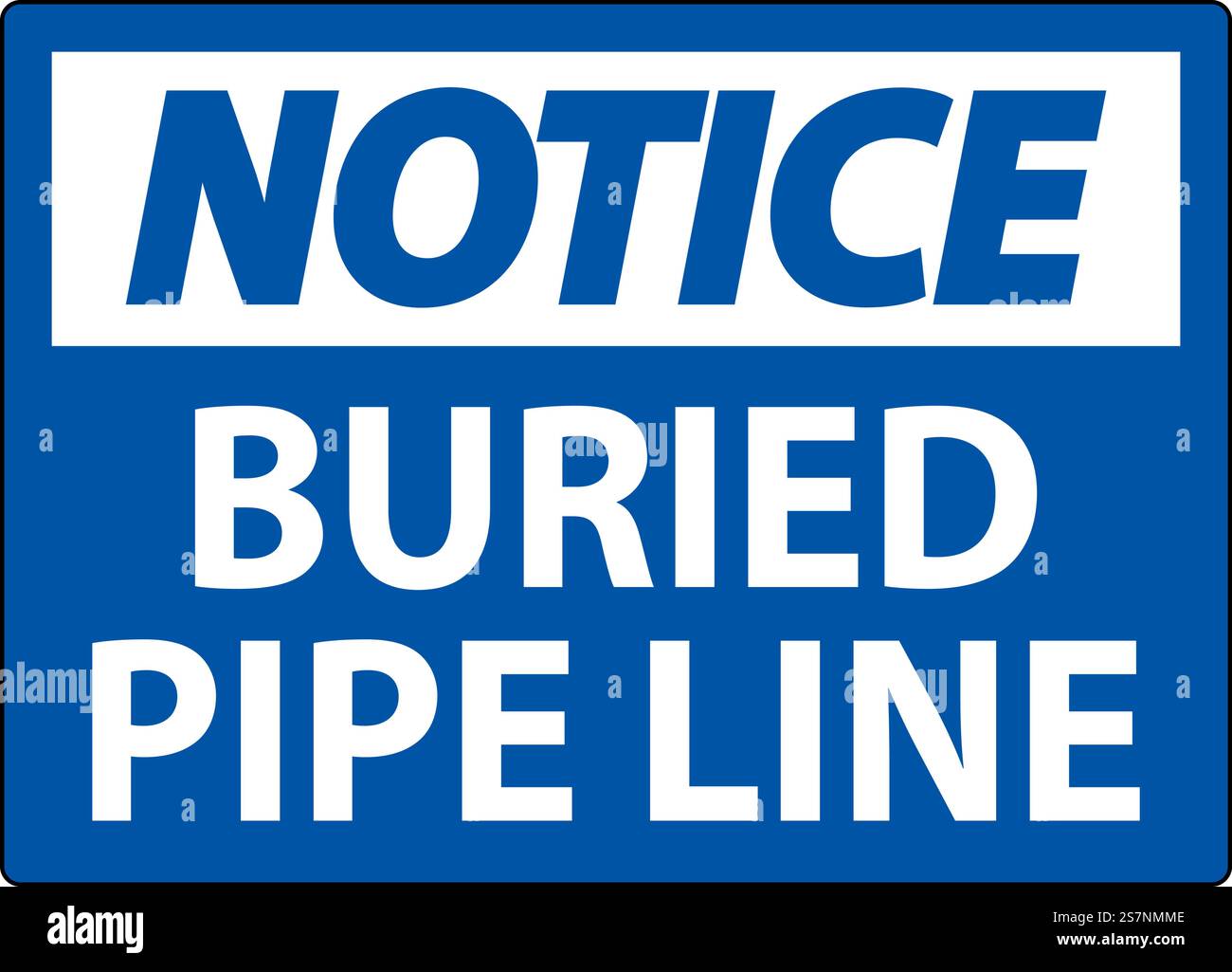 Notice Sign Buried Pipe Line On White Background Stock Vector Image ...