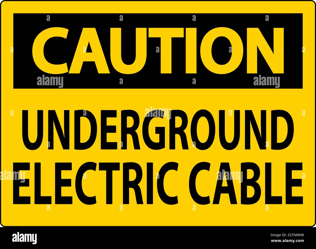 Caution Sign, Underground Electric Cable Stock Vector Image & Art - Alamy