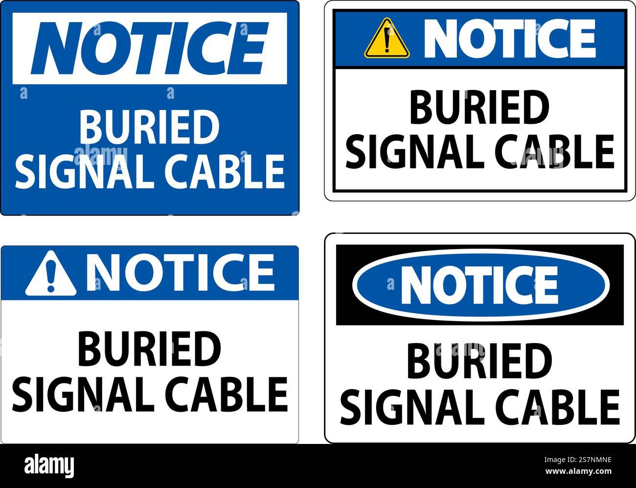 Notice Sign, Buried Signal Cable Sign Stock Vector Image & Art - Alamy