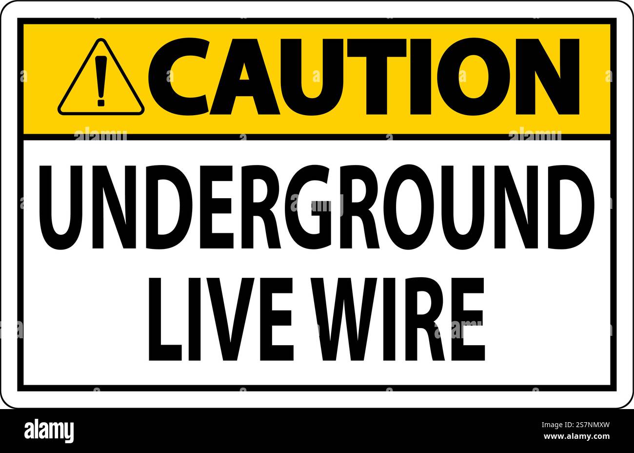 Caution Sign, Underground Live Wire Stock Vector Image & Art - Alamy