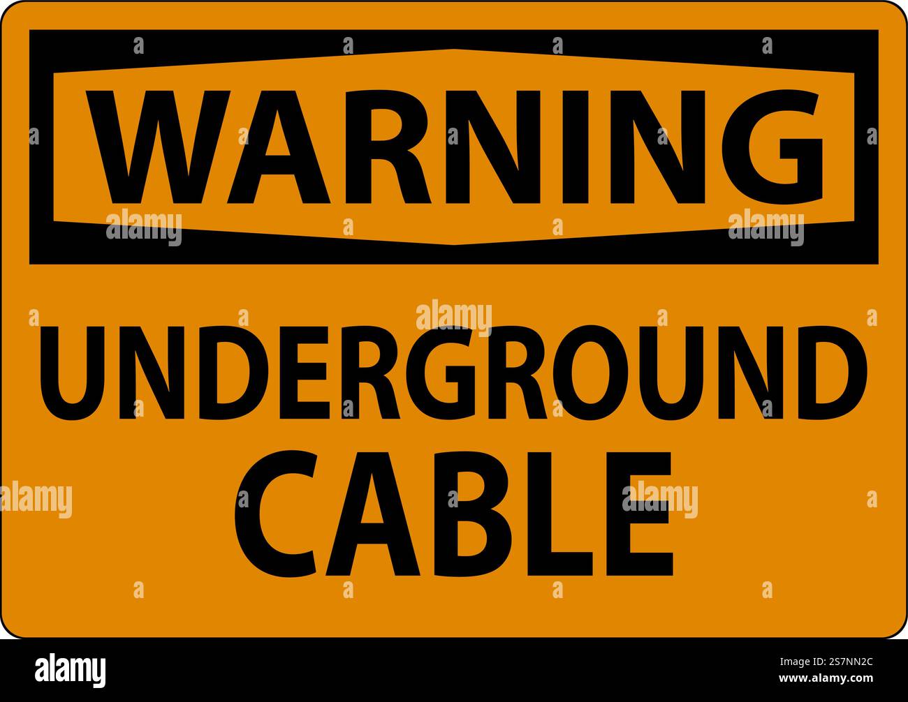 Warning Sign, Underground Cable Stock Vector Image & Art - Alamy