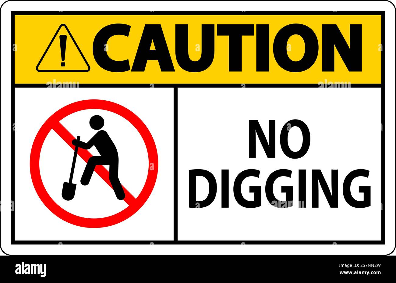 Caution Sign, No Digging Sign Stock Vector Image & Art - Alamy