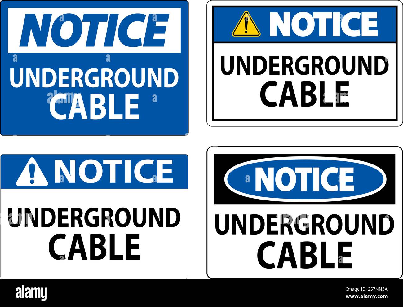Notice Sign, Underground Cable Stock Vector Image & Art - Alamy