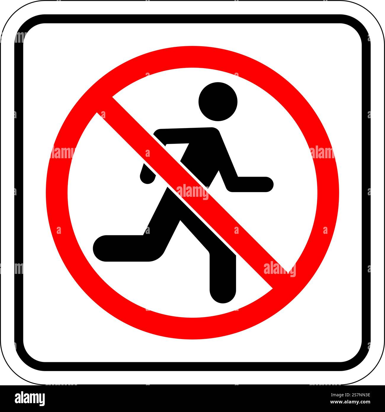 Prohibition Sign, No Running Symbol Stock Vector Image & Art - Alamy