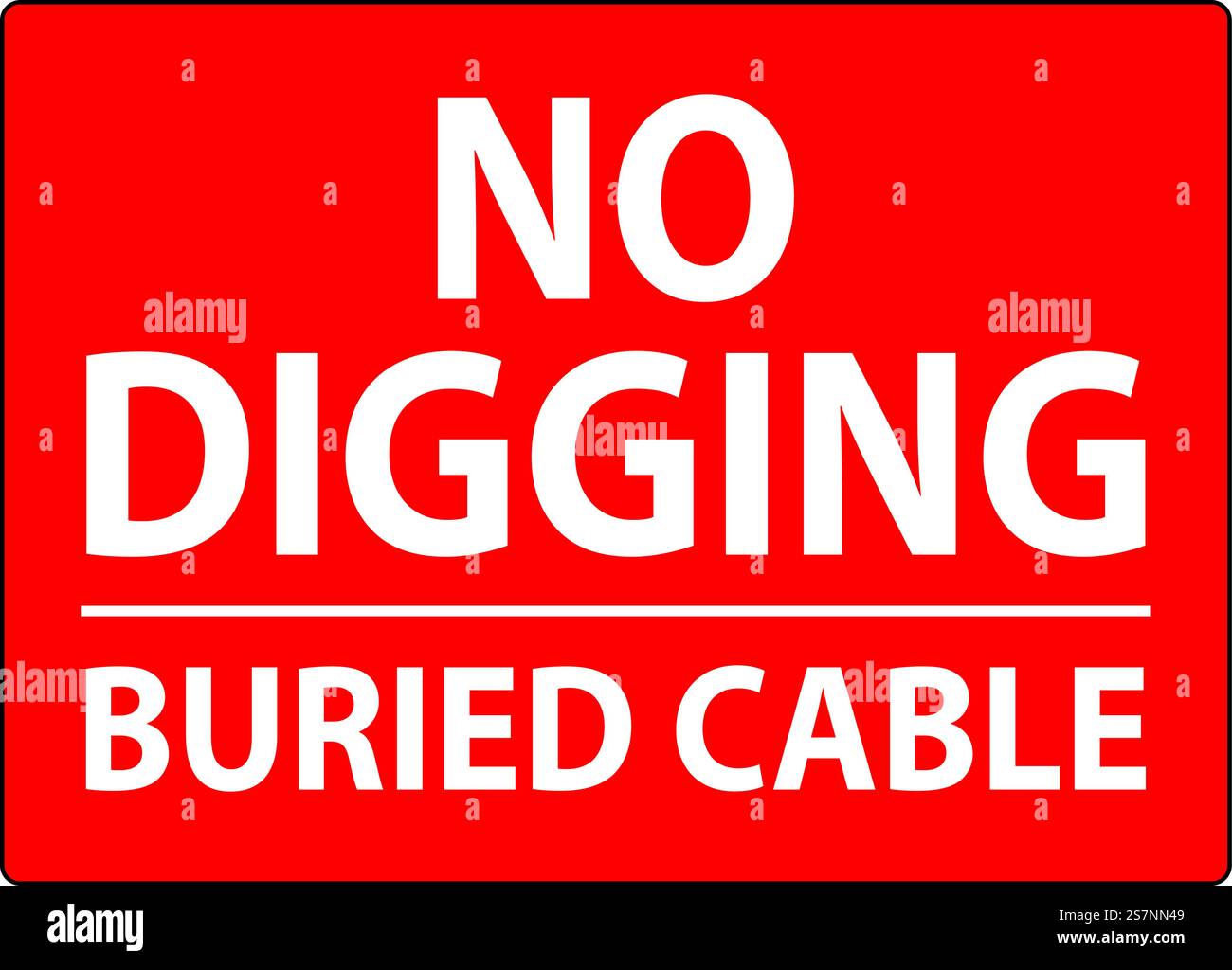 No Digging Sign, Buried Cable Sign Stock Vector Image & Art - Alamy