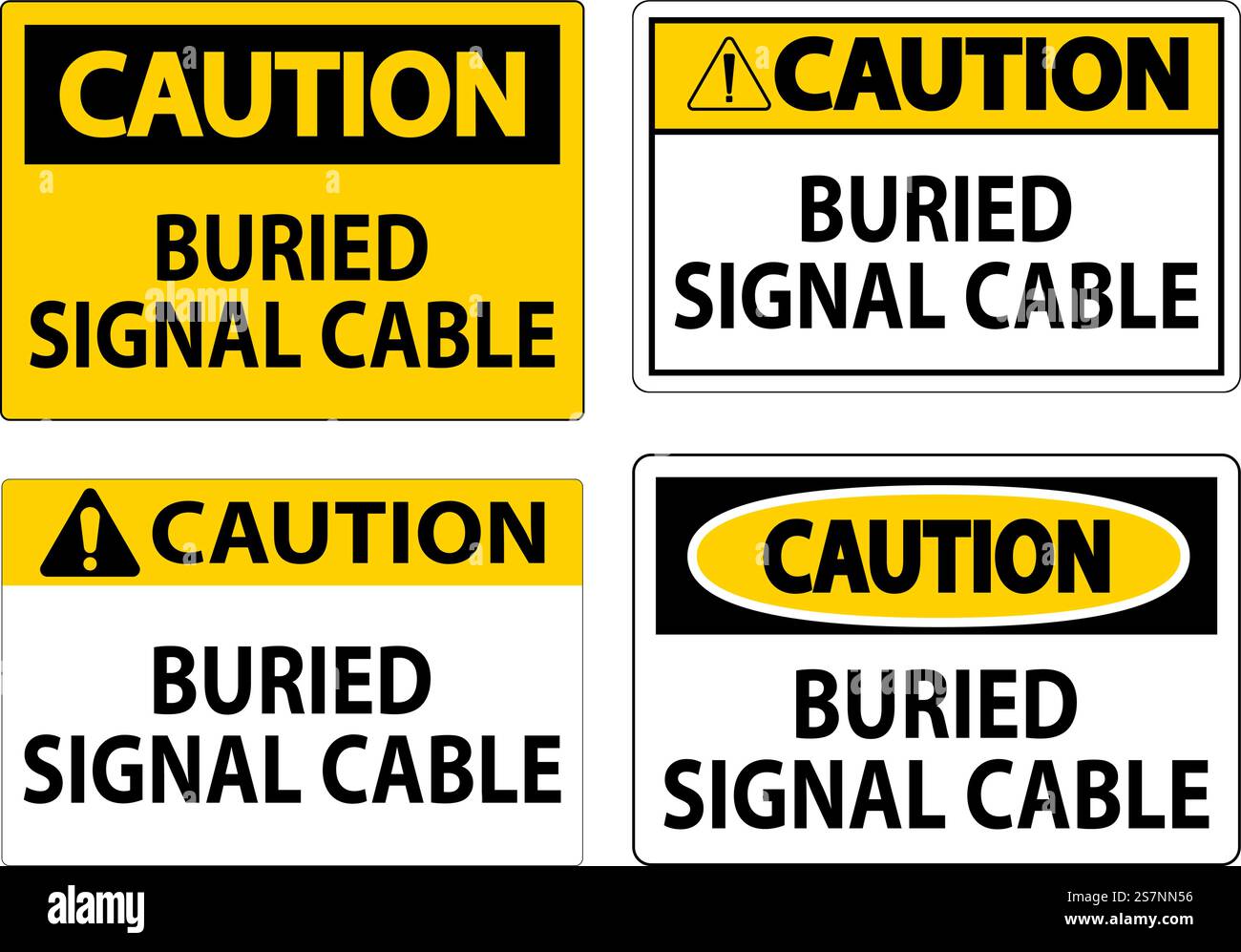 Caution Sign, Buried Signal Cable Sign Stock Vector Image & Art - Alamy