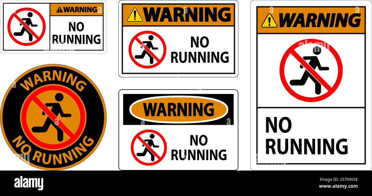 Prohibition Sign, No Running Symbol Stock Vector Image & Art - Alamy