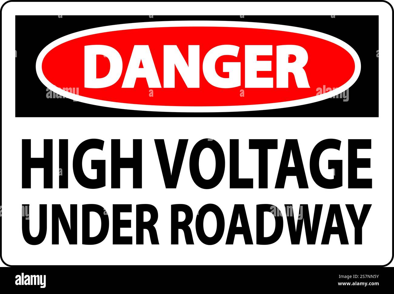 Danger Sign High Voltage Under Roadway Stock Vector Image & Art - Alamy