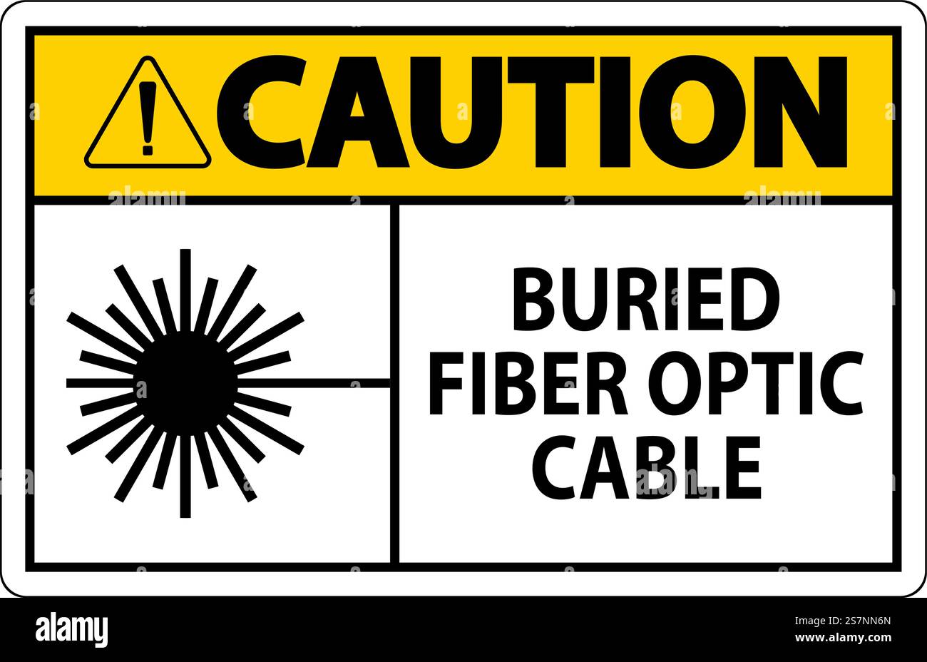 Caution First Sign, Buried Fiber Optic Cable Stock Vector Image & Art ...