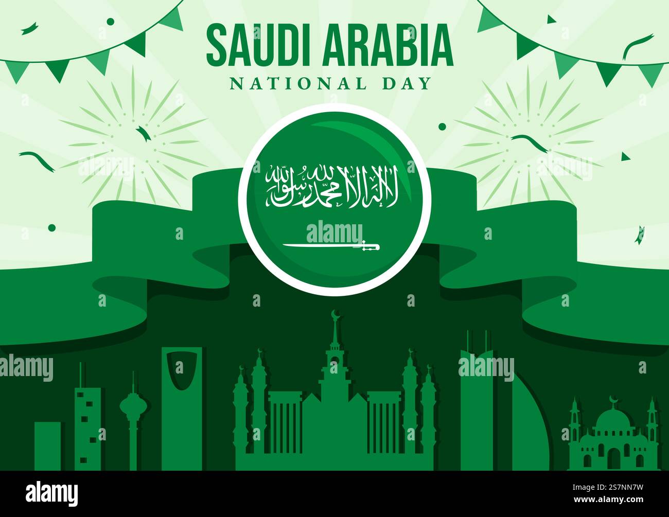 Happy Saudi Arabia National Day Vector Illustration on September 23 ...