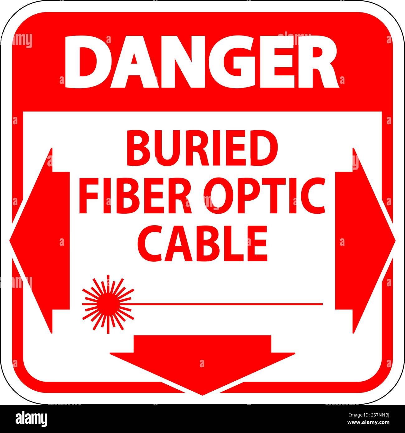 Danger Sign, Buried Fiber Optic Cable Stock Vector Image & Art - Alamy