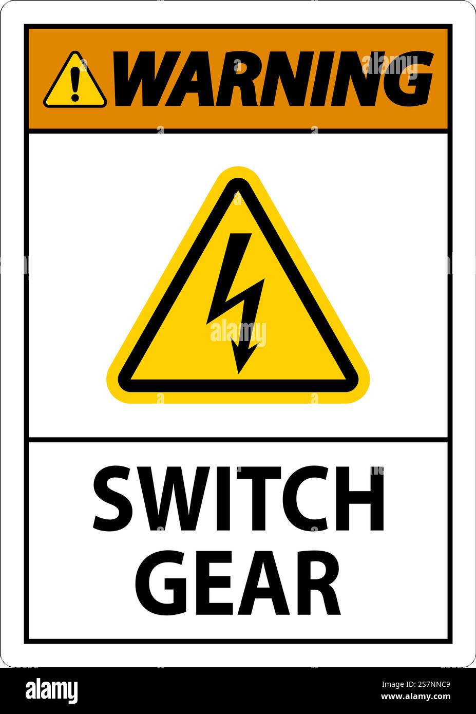 Warning Sign, Switch Gear Sign Stock Vector Image & Art - Alamy