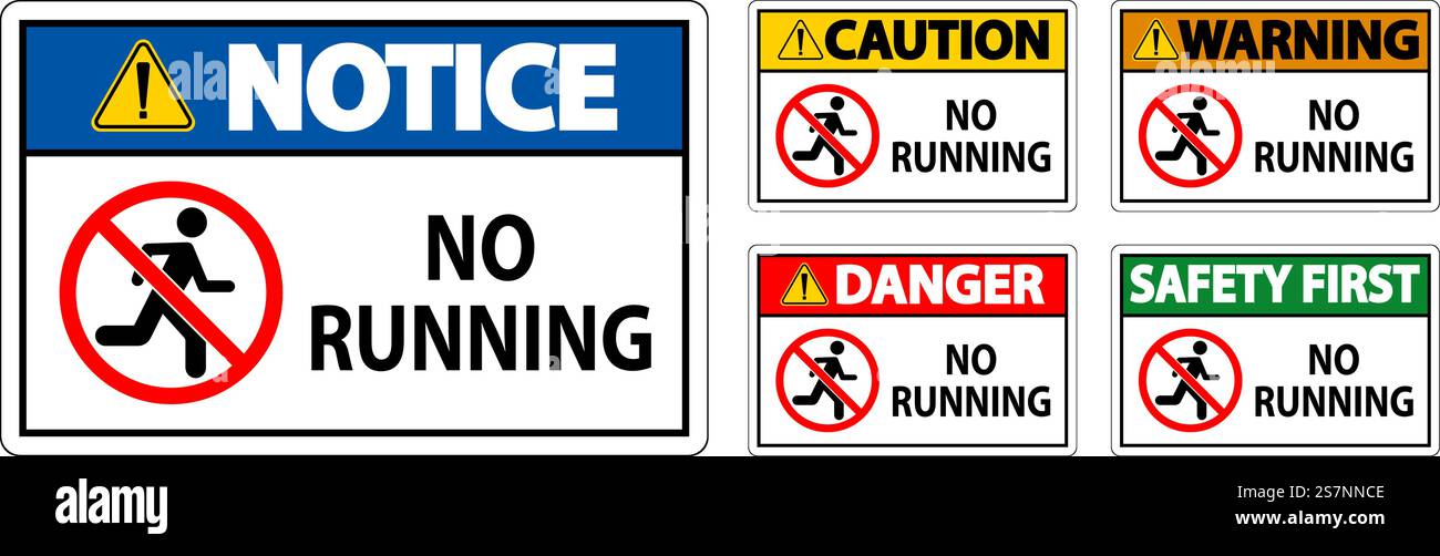 Prohibition Sign, No Running Symbol Stock Vector Image & Art - Alamy