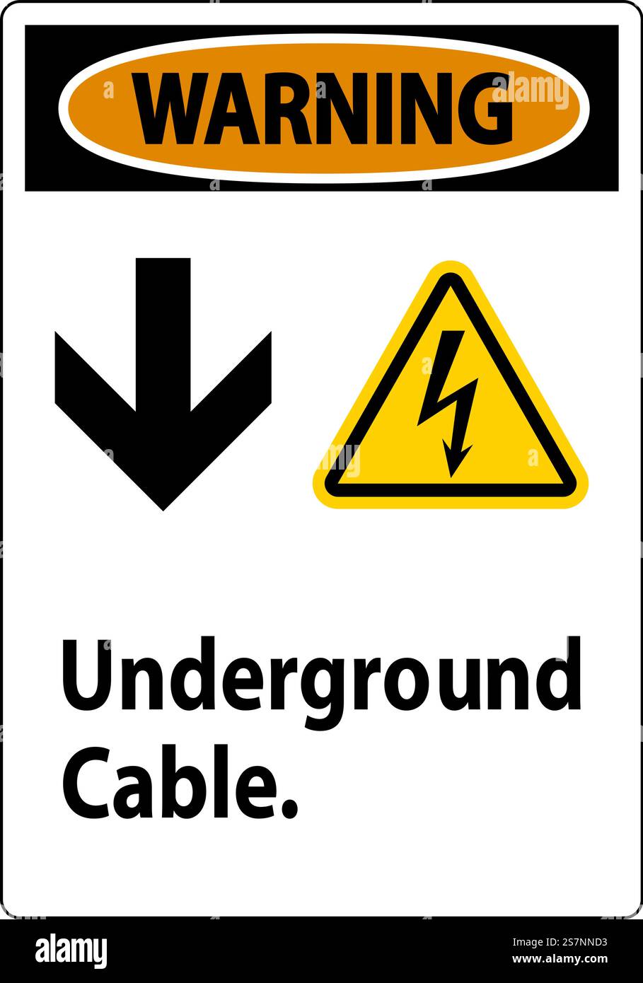 Warning Sign, Underground Cable Sign Stock Vector Image & Art - Alamy