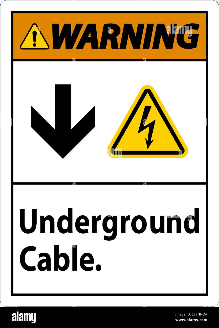 Warning Sign, Underground Cable Sign Stock Vector Image & Art - Alamy