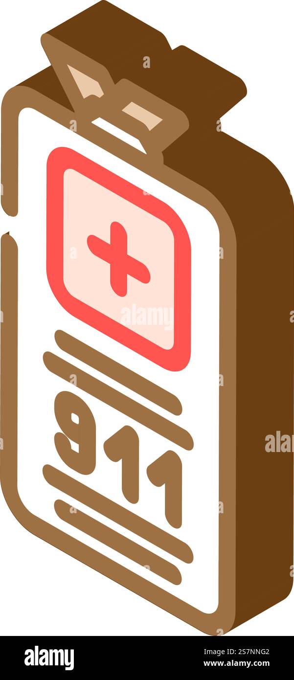 emergency signal alert isometric icon vector. emergency signal alert ...