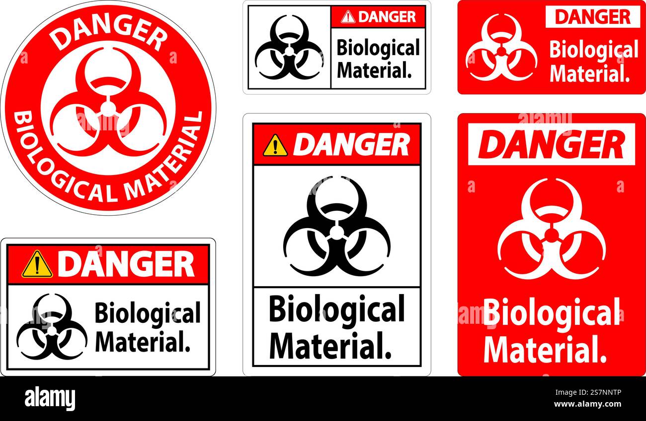 Danger Label Biological Material Sign Stock Vector Image & Art - Alamy
