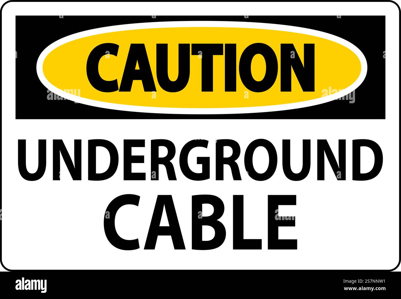 Caution Sign, Underground Cable Stock Vector Image & Art - Alamy
