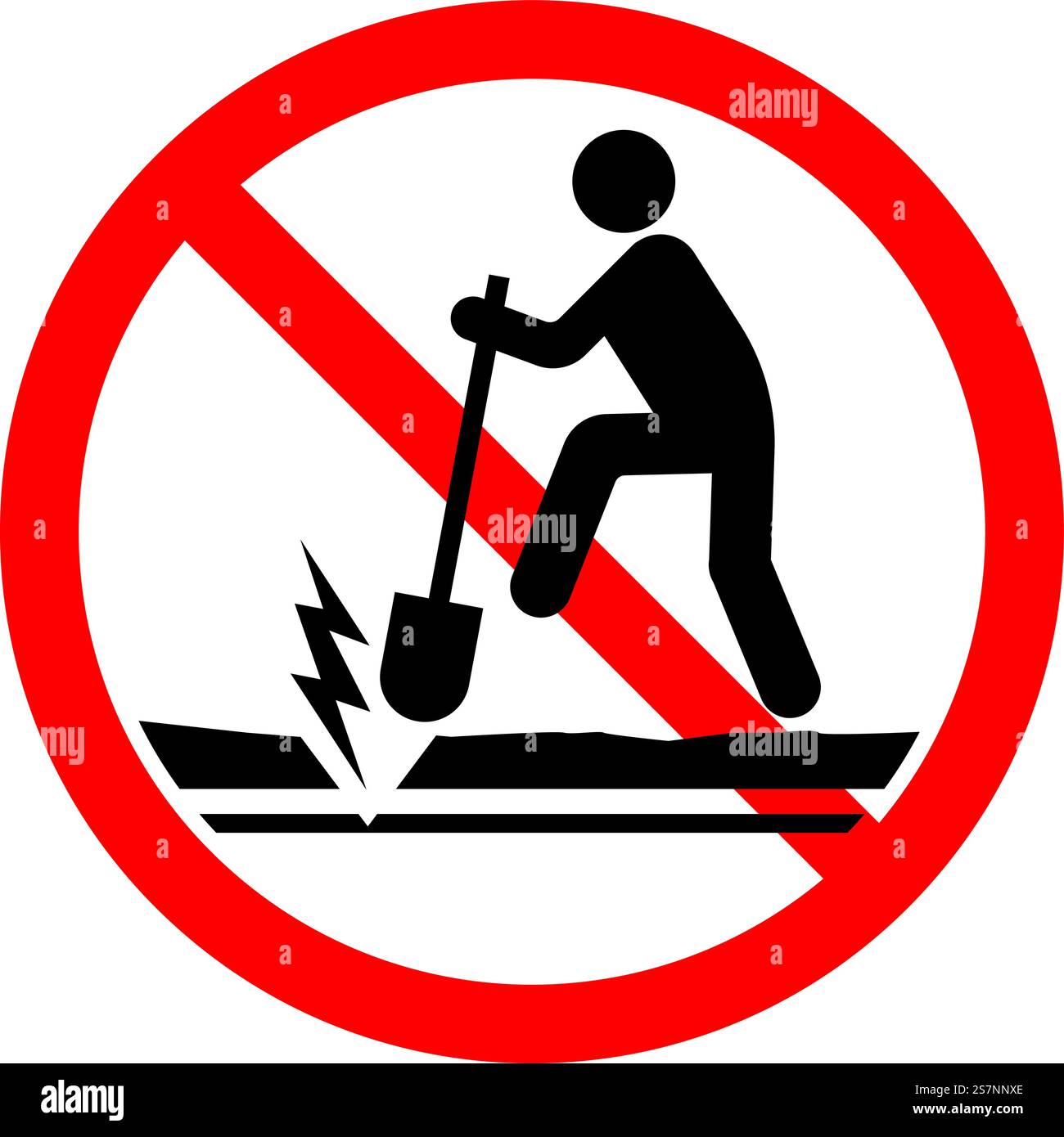 Danger Sign High Voltage Cable Buried. Do Not Dig Between Sign Stock ...