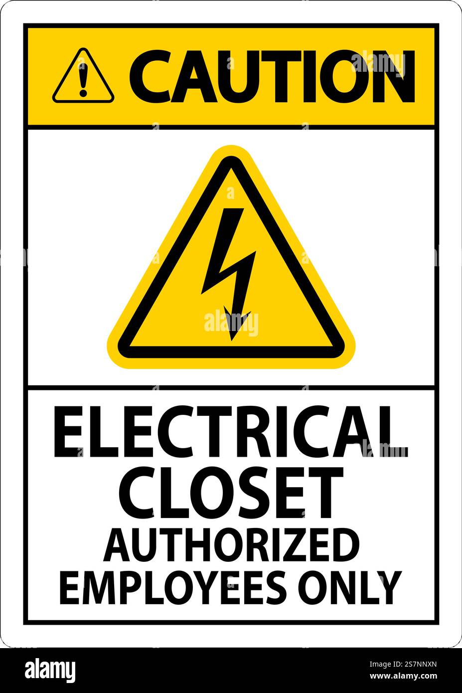 Caution Sign Electrical Closet - Authorized Employees Only Stock Vector ...