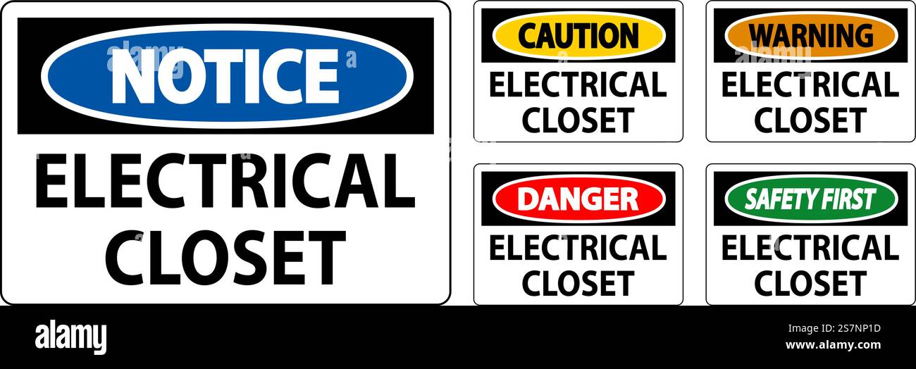 Danger Sign, Electrical Closet Sign Stock Vector Image & Art - Alamy
