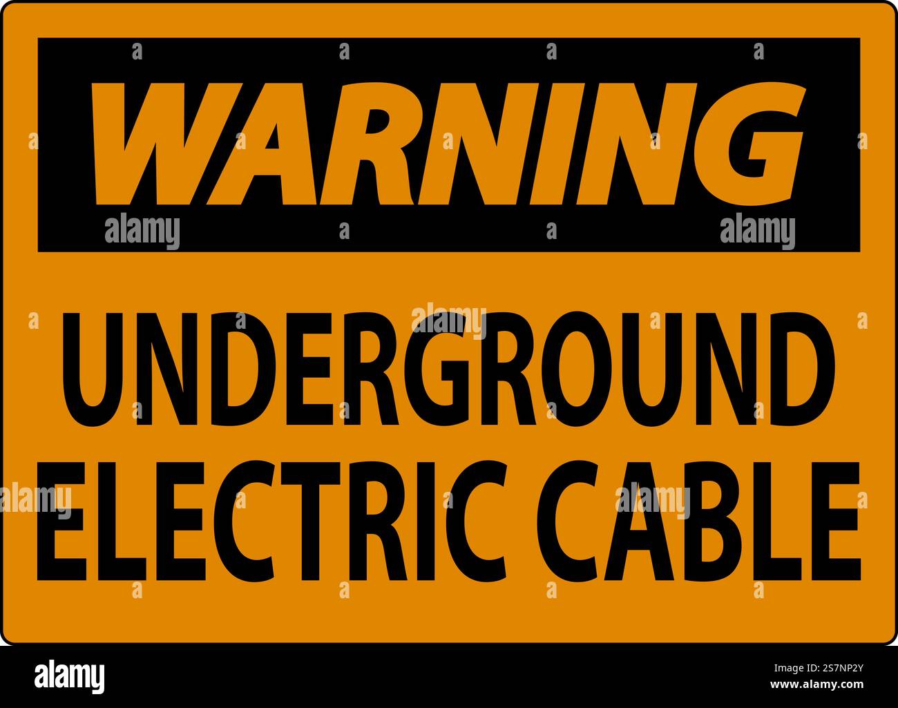 Warning Sign, Underground Electric Cable Stock Vector Image & Art - Alamy