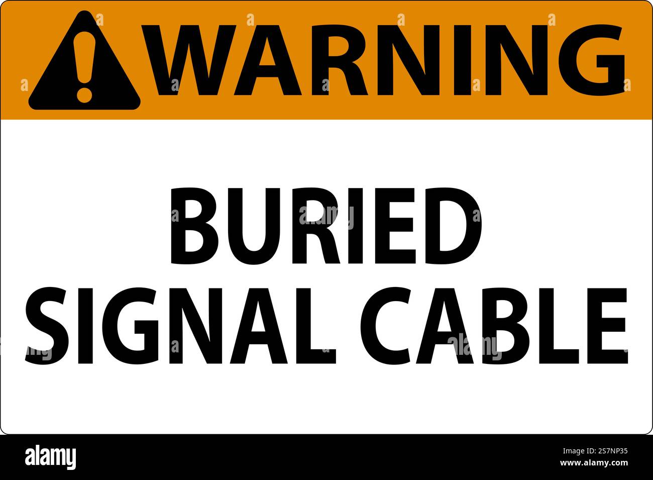 Warning Sign, Buried Signal Cable Sign Stock Vector Image & Art - Alamy