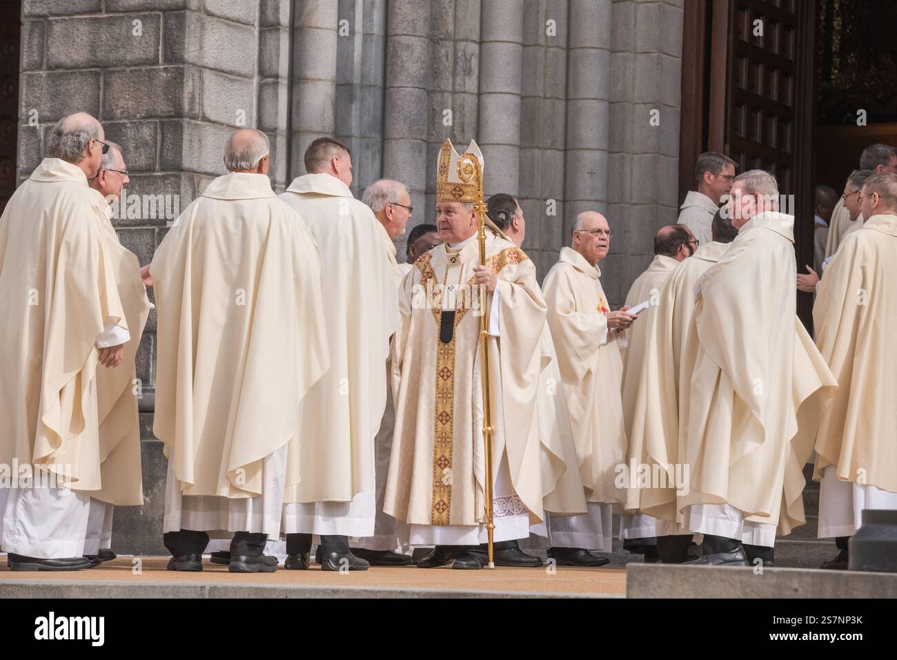 St. Louis, MO USA - April 12, 2019: Archbishop greets Catholic laity at ...