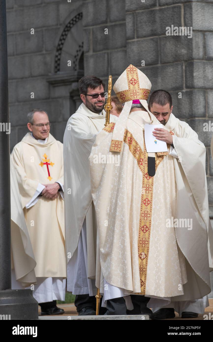 St. Louis, MO USA - April 12, 2019: Archbishop greets Catholic laity at ...