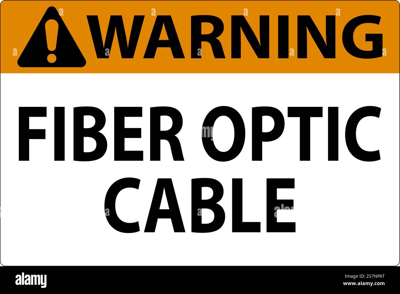 Warning Sign, Fiber Optic Cable Sign Stock Vector Image & Art - Alamy